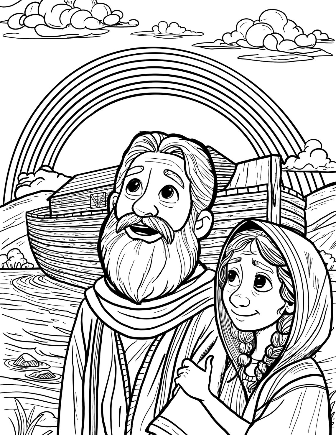 Noah's Ark: A Bible Story Coloring Book - Etsy