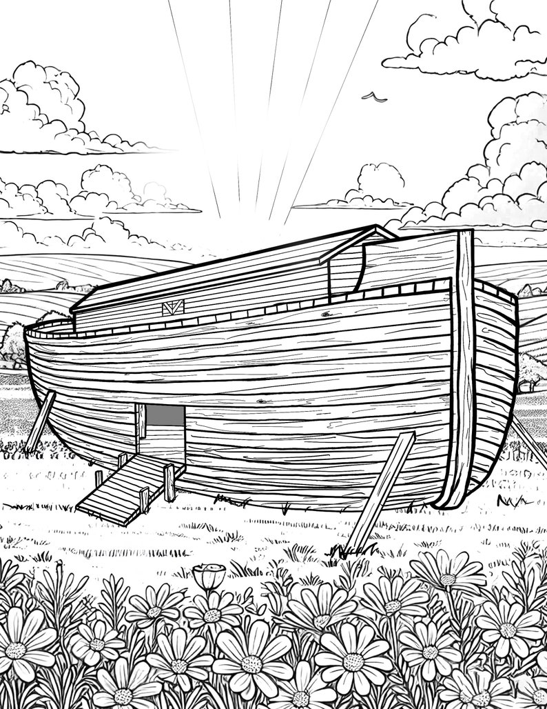Noah's Ark: A Bible Story Coloring Book - Etsy