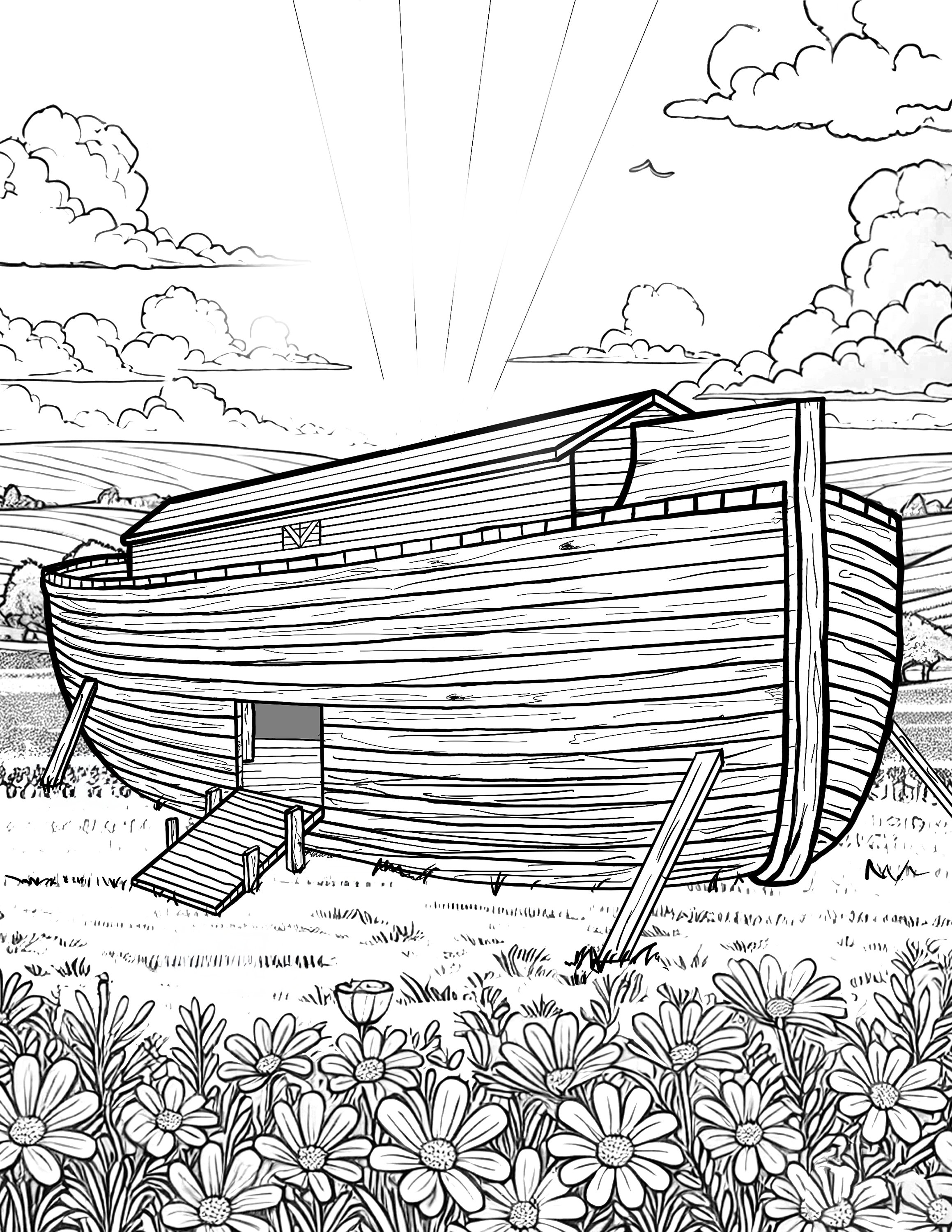 Noah's Ark: A Bible Story Coloring Book - Etsy