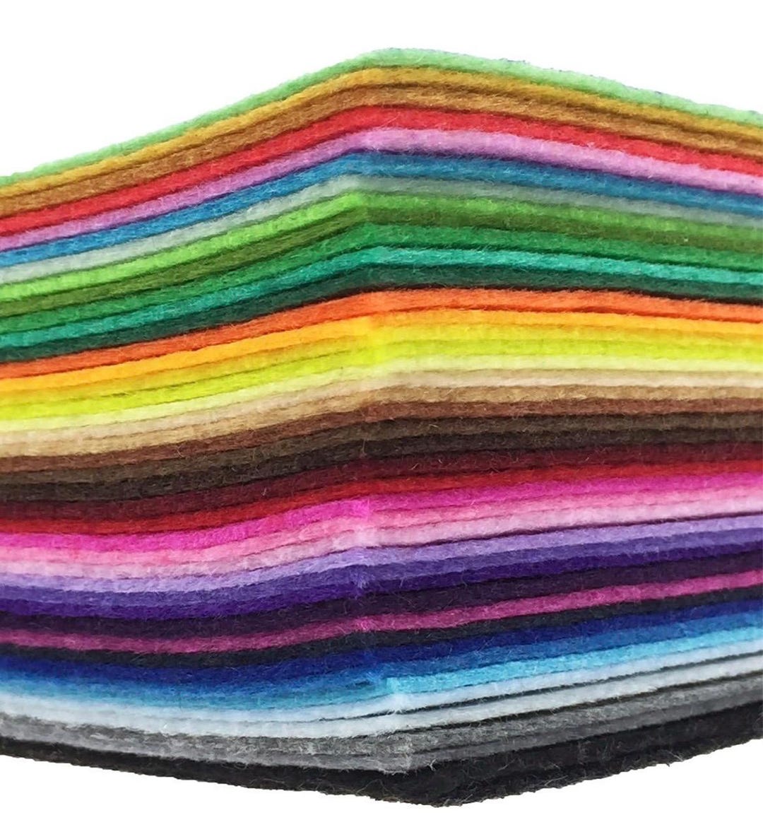 42PCS 8×12 in (20×30 Cm) Felt Fabric Sheets A4 Colorful Assorted Felt ...