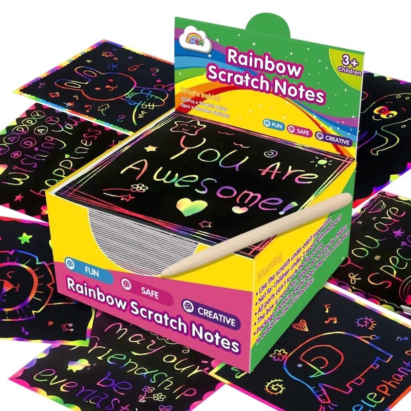 Rainbow Scratch Paper - Etsy