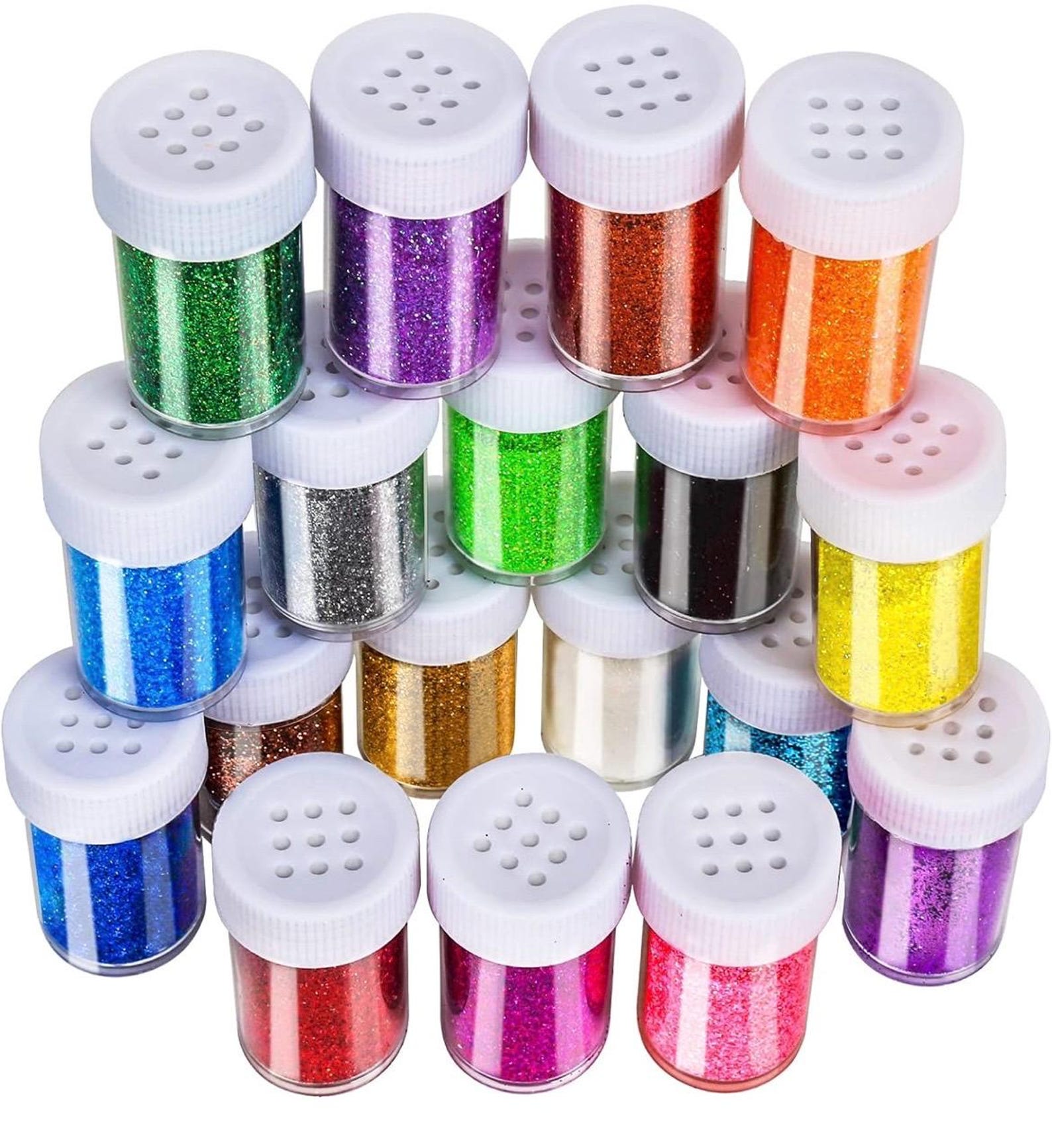 18PCS 15g Bottles Fine Glitter Set – Multi-color Glitter Powder for DIY ...