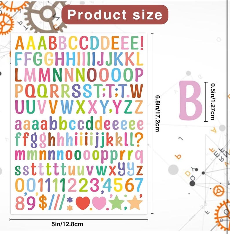 4680 Vinyl Letter & Number Stickers – 30 Sheets Self-adhesive Alphabet ...