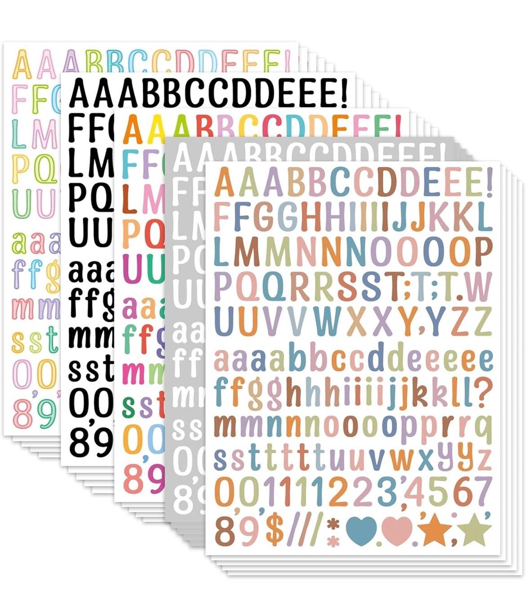 4680 Vinyl Letter & Number Stickers – 30 Sheets Self-adhesive Alphabet ...