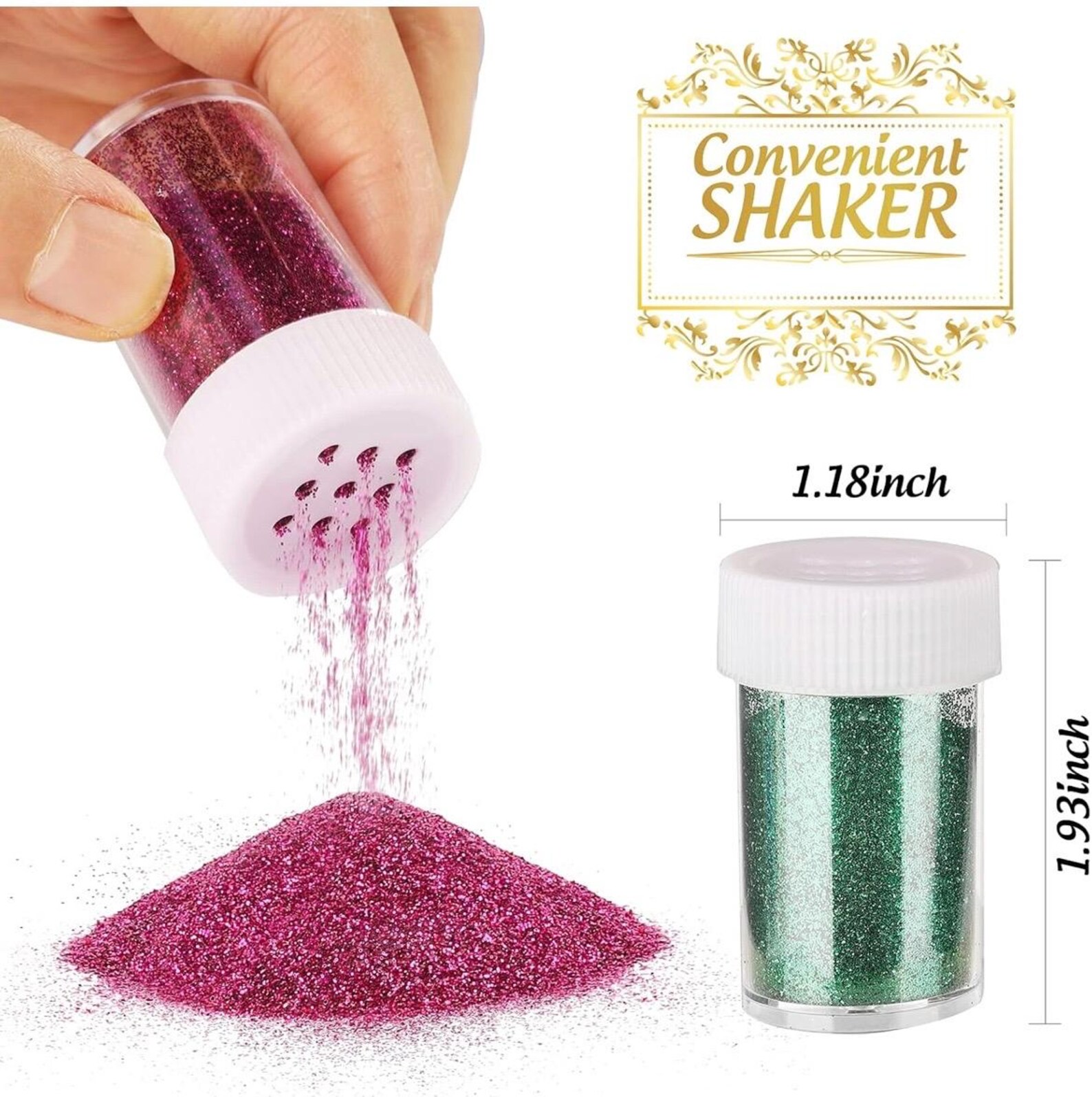 Glitter, 18 Pack Fine Glitter 15g Bottle , Craft Glitter Powder Shake ...