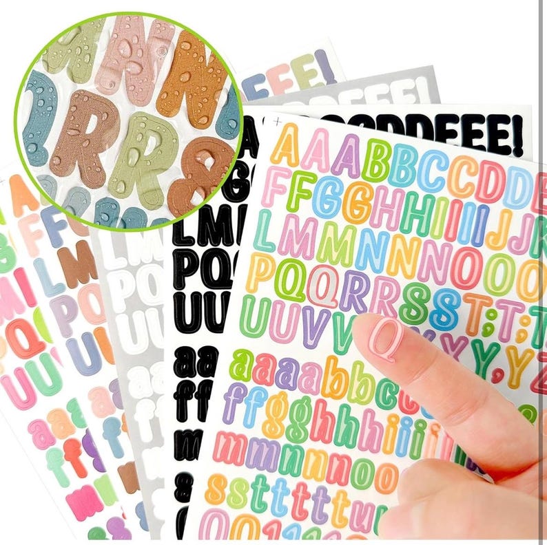 4680 Vinyl Letter & Number Stickers – 30 Sheets Self-adhesive Alphabet ...