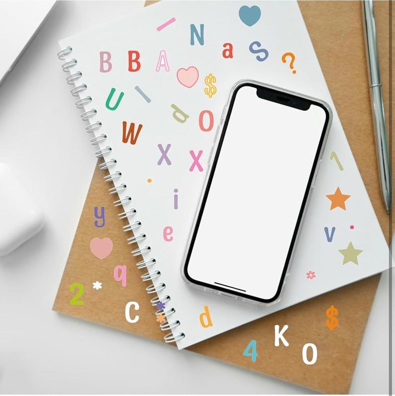 4680 Vinyl Letter & Number Stickers – 30 Sheets Self-adhesive Alphabet ...