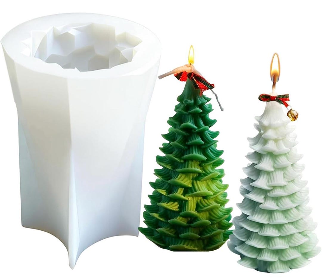 Christmas Tree Candle Molds, Resin Christmas Silicone Molds for Candles ...