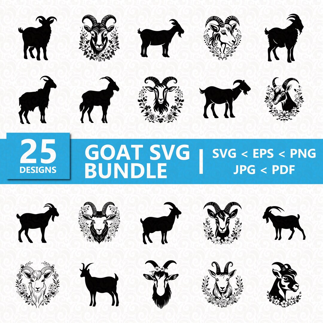 Goat Svg Bundles, Goat Clipart, Goat Cut Files, Billy Goat, Goat ...