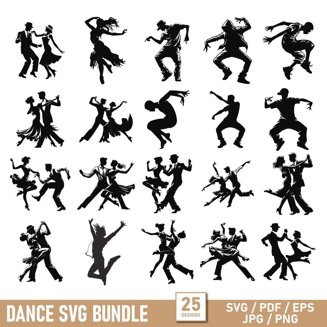 Party Dance Svg Bundles, Dance PNG, Dance Clipart, Dancing Girl Svg ...