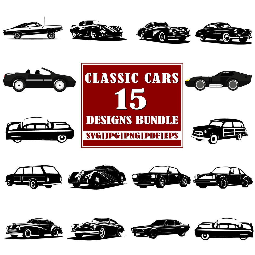 Old Cars Svg Bundles, Vintage Cars Bundles, Cars Clipart, Cars Svg ...