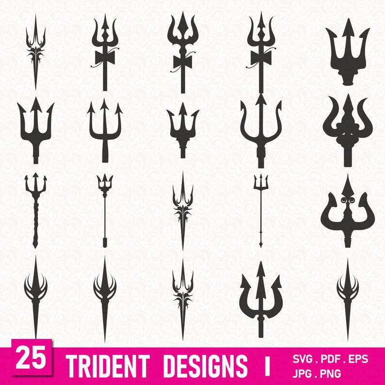 Trident Svg Bundles, Trident Svg Art, Trident Clipart, Trident PNG ...