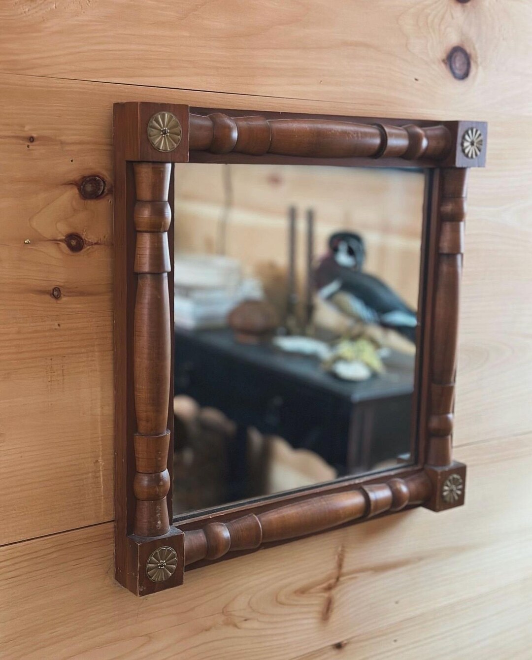 Vintage Colonial Style Solid Maple Frame Mirror - Etsy