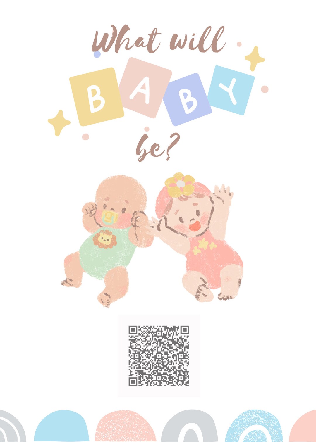 Personalized Gender Reveal With QR Code - Etsy