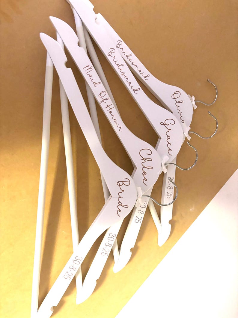 Personalised Wooden Coat Hanger Wedding Christening Birthday Prom ...