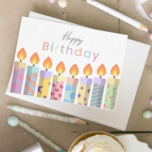 Happy Candle Birthday Card - Digital Download | Happy Birthday Card ...