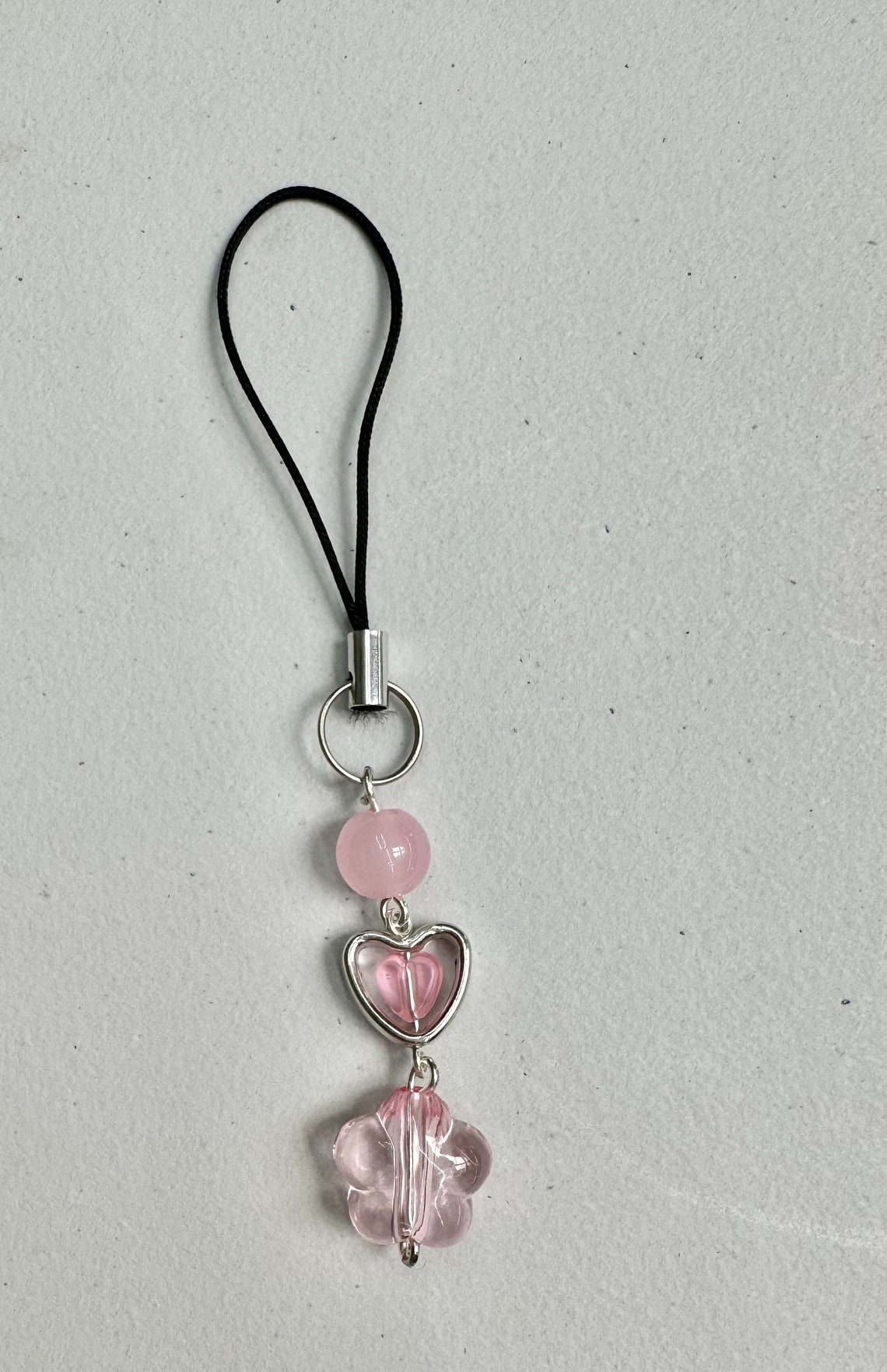 Cute Aesthetic Flower Heart Pink Phone Charms - Etsy