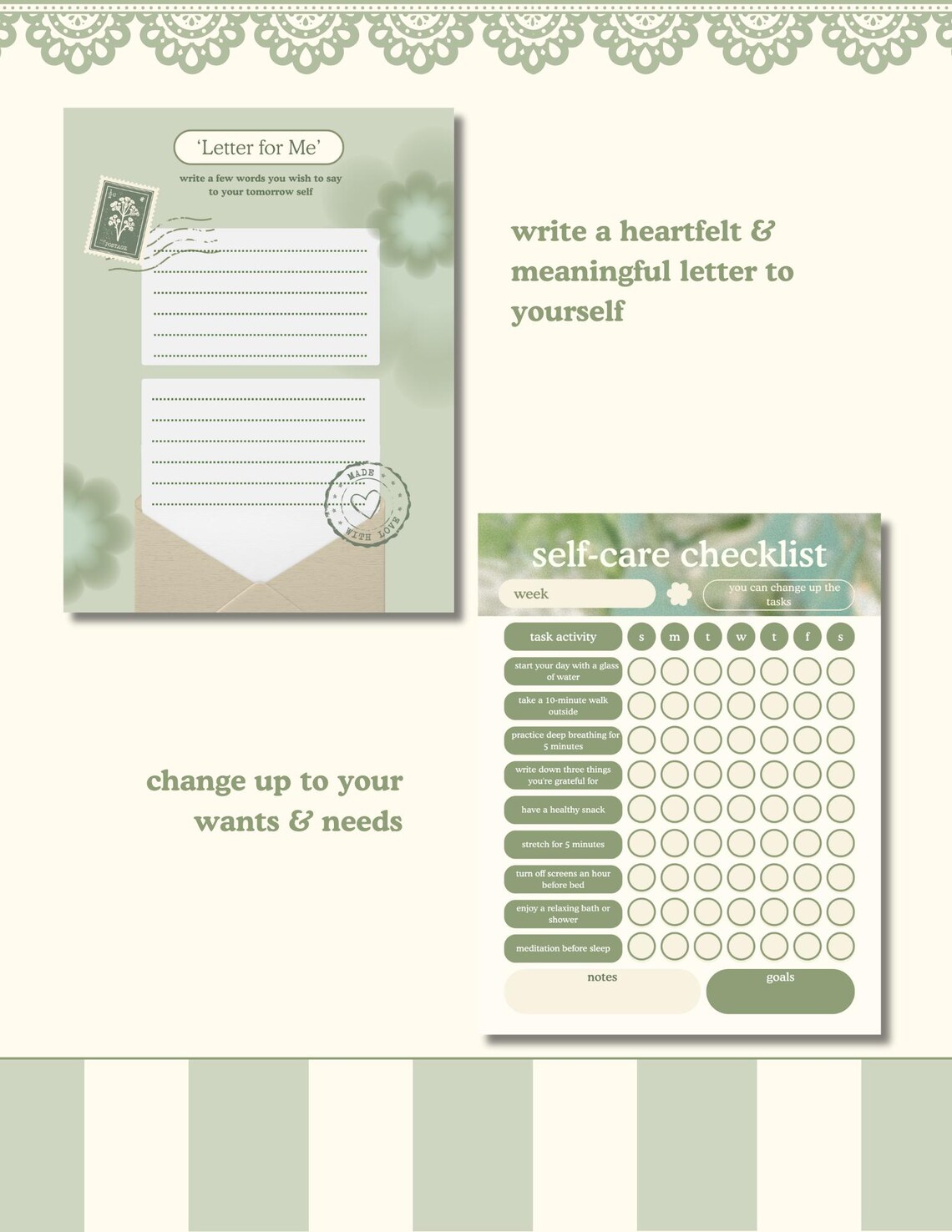 Gentle Self-care Planner | Mental Health Journal PDF | Printable Self ...