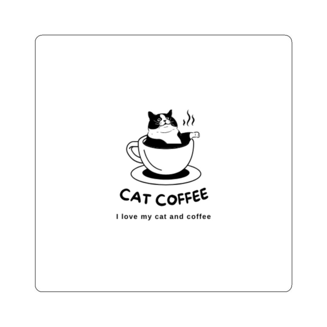 Cat Coffee Relatable Sticker, Cute Coffee Cat Sticker, Funny Sticker ...