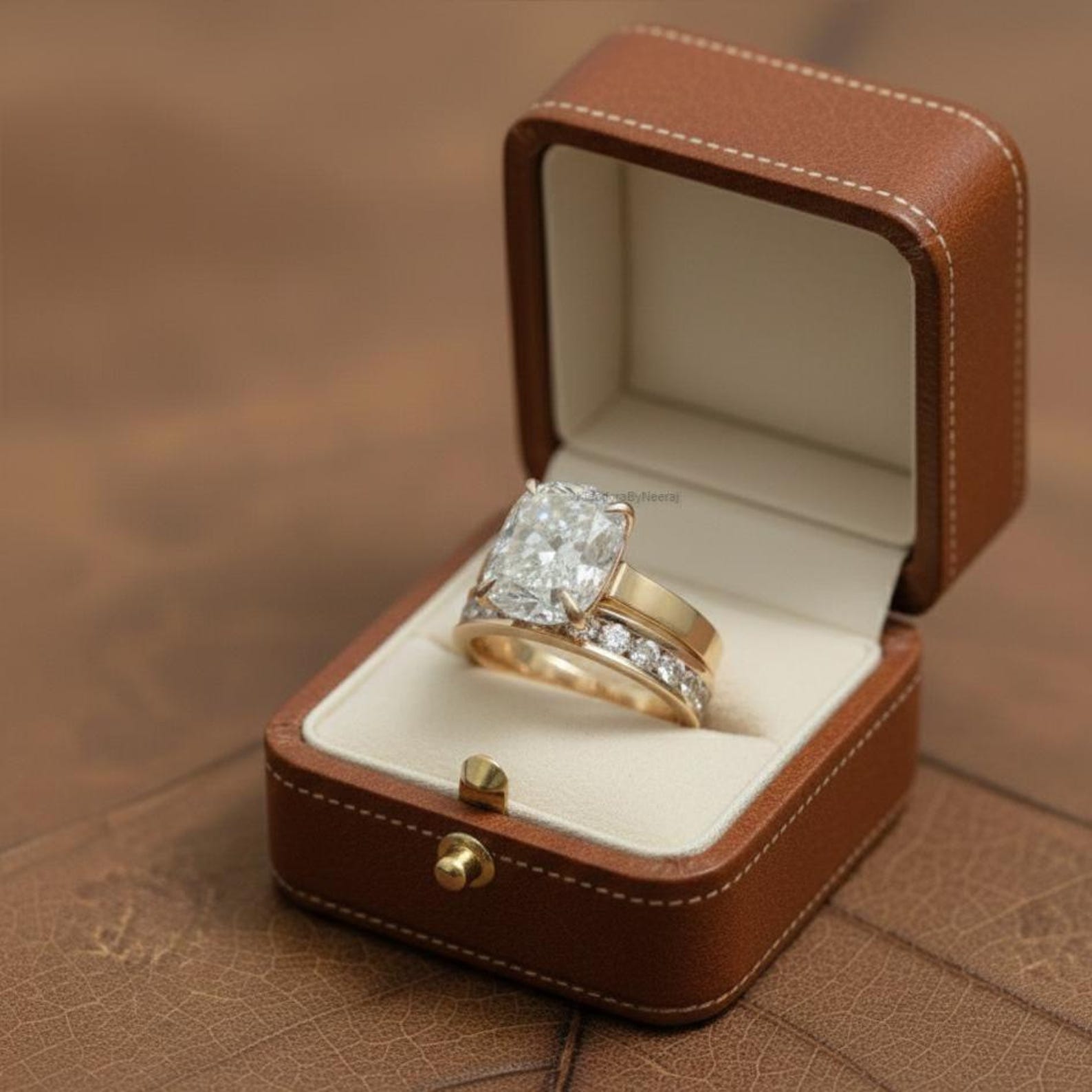 3.50 Ctw Cushion Cut Moissanite Engagement Ring Cushion Moissanite Ring ...