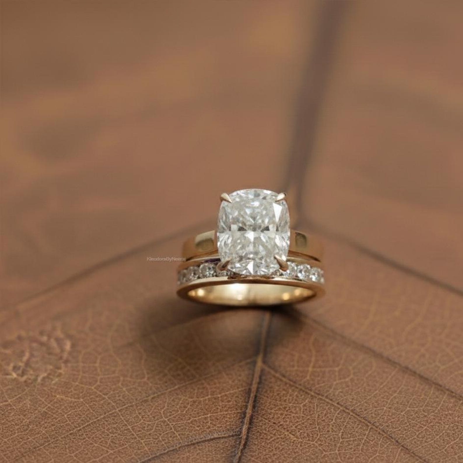 3.50 Ctw Cushion Cut Moissanite Engagement Ring Cushion Moissanite Ring ...