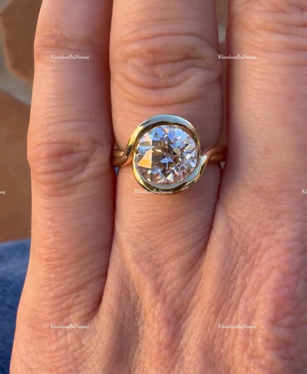 4.00 CT Solitaire Diamond Engagement Ring Round OEC Cut Moissanite Ring ...