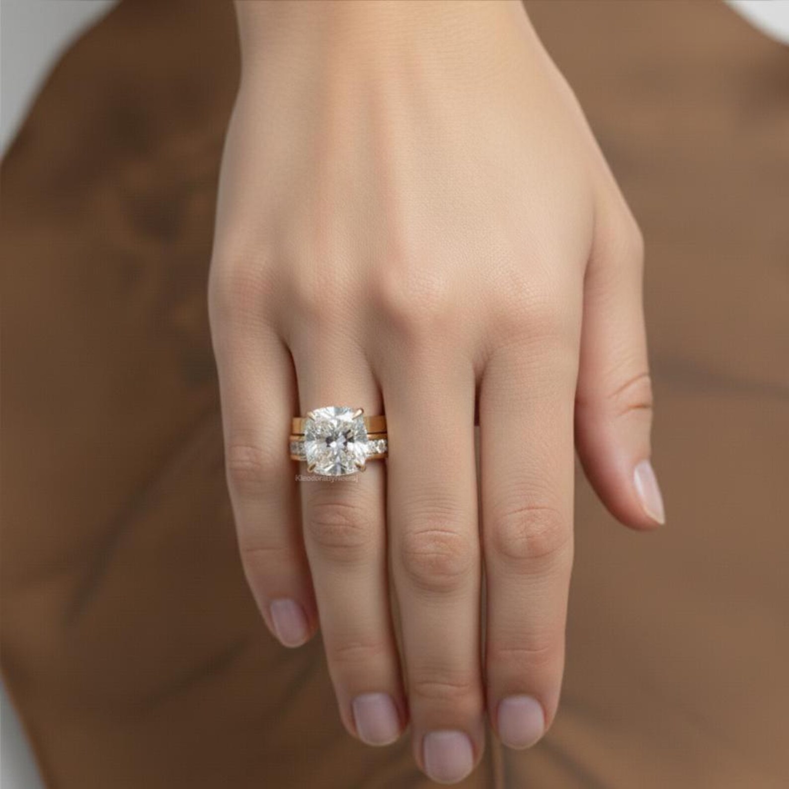 3.50 Ctw Cushion Cut Moissanite Engagement Ring Cushion Moissanite Ring ...