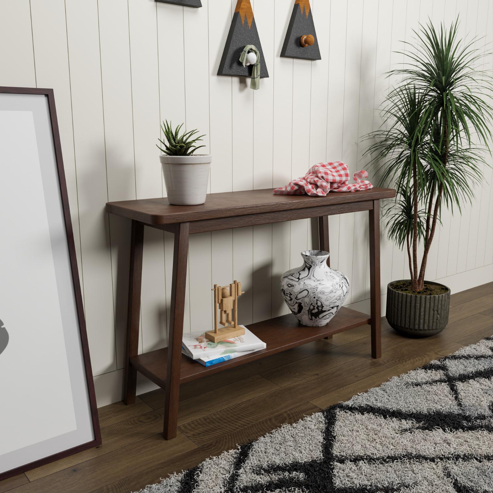 Curved Modern Narrow Console Table, Farmhouse Entryway Table, Sofa ...