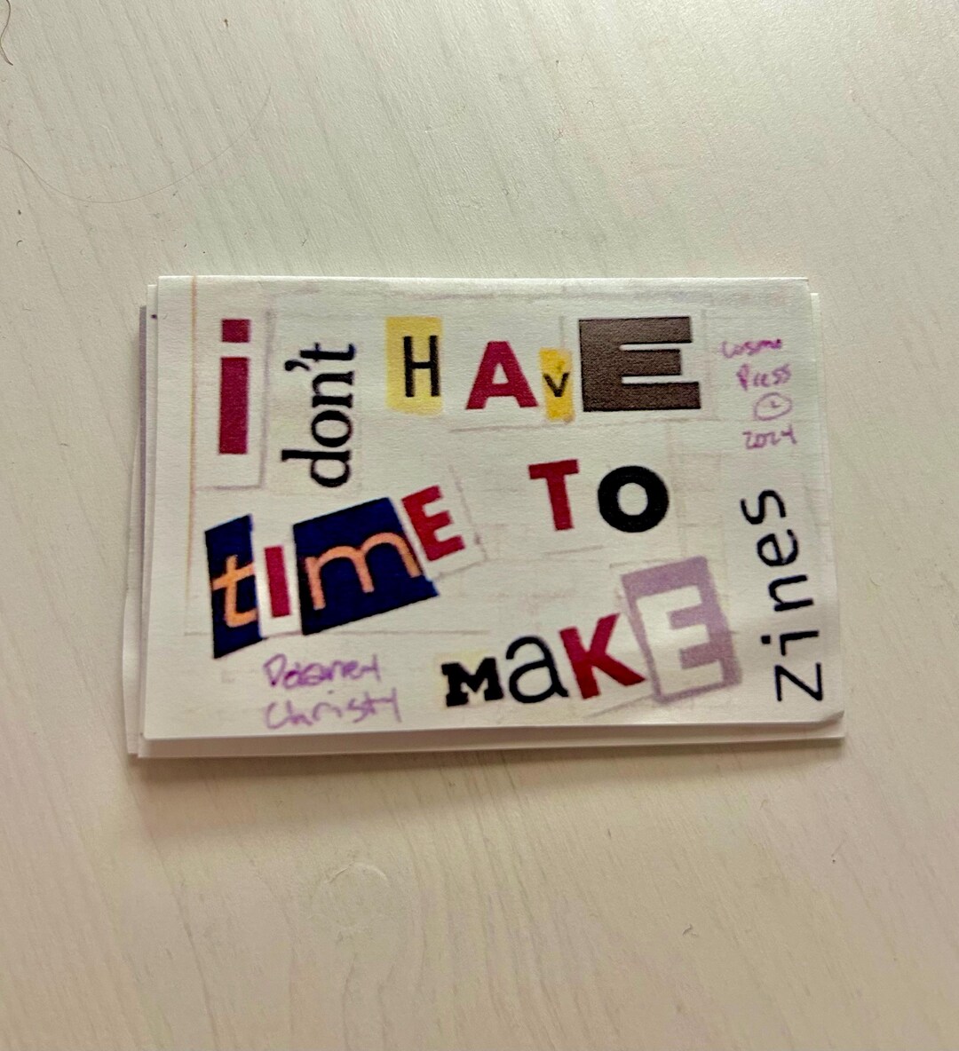 I Don't Have Time to Make Zines | A Zine | Mini-zine | Color Zine - Etsy