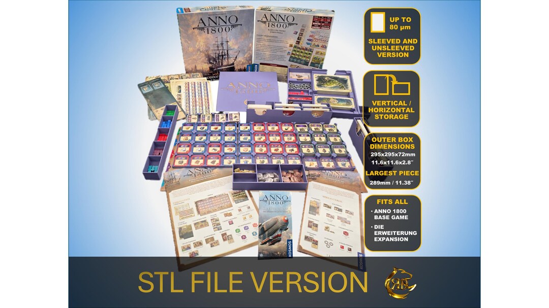 ANNO 1800 + Die Erweiterung Expansion Organizer - Full Box Insert - 3D ...