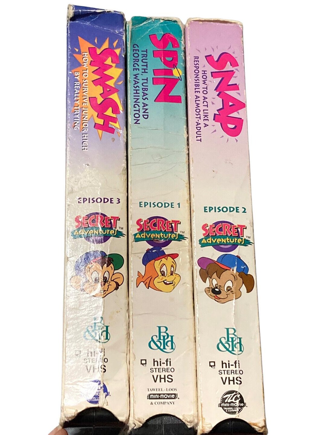 Secret Adventures Snap Spin Smash VHS Lot of 3 Vintage Retro Episodes 1, 2, 3 - Etsy