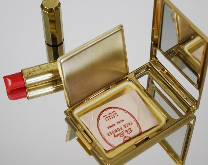 Vintage Richard Hudnut Compact & Lipstick Set Unused Dubarry - Etsy