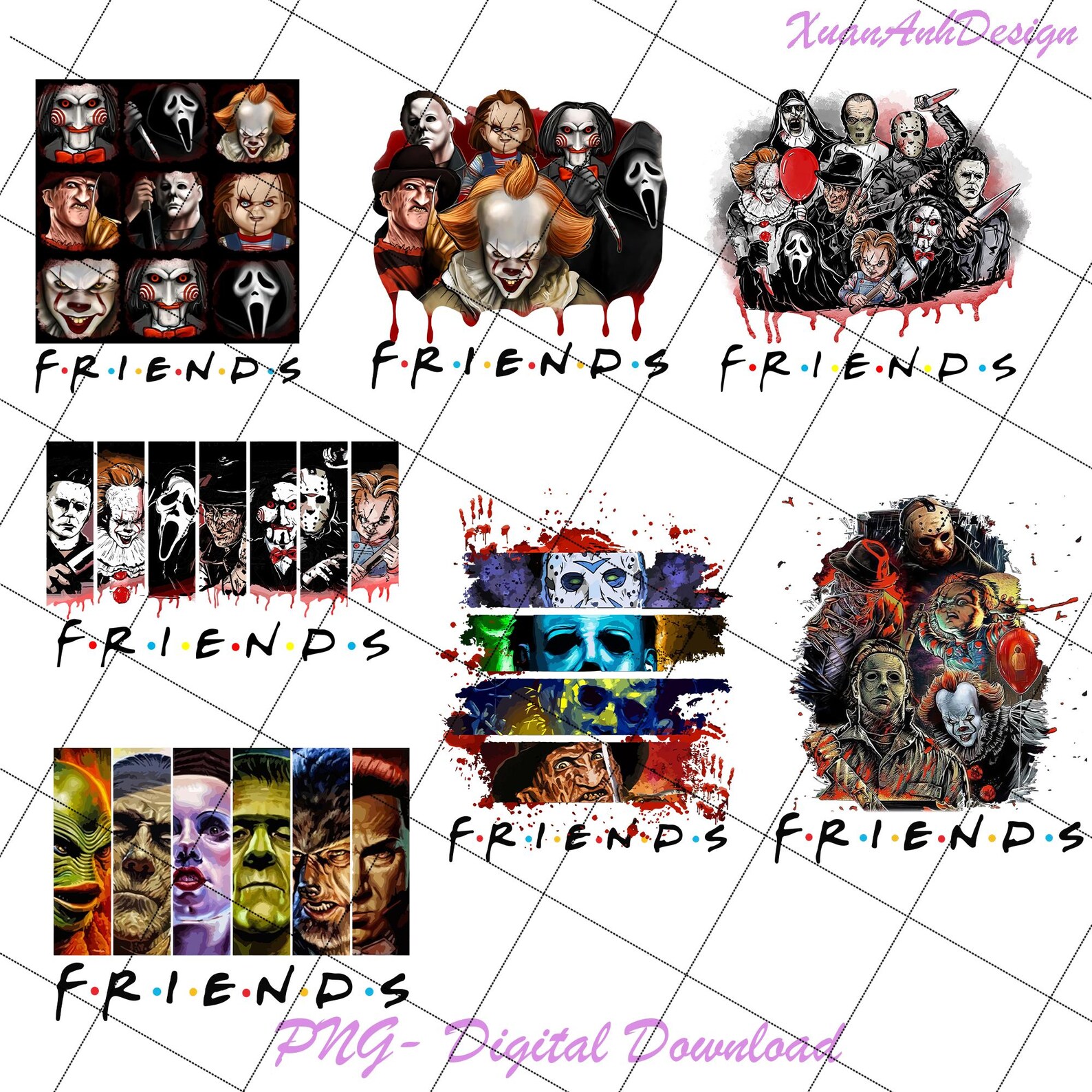 7 Horror Characters Png, Horror Friends Png, Halloween Character Png ...