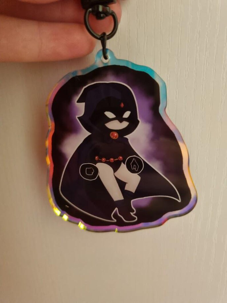 Teen Titans Raven Keychain - Etsy