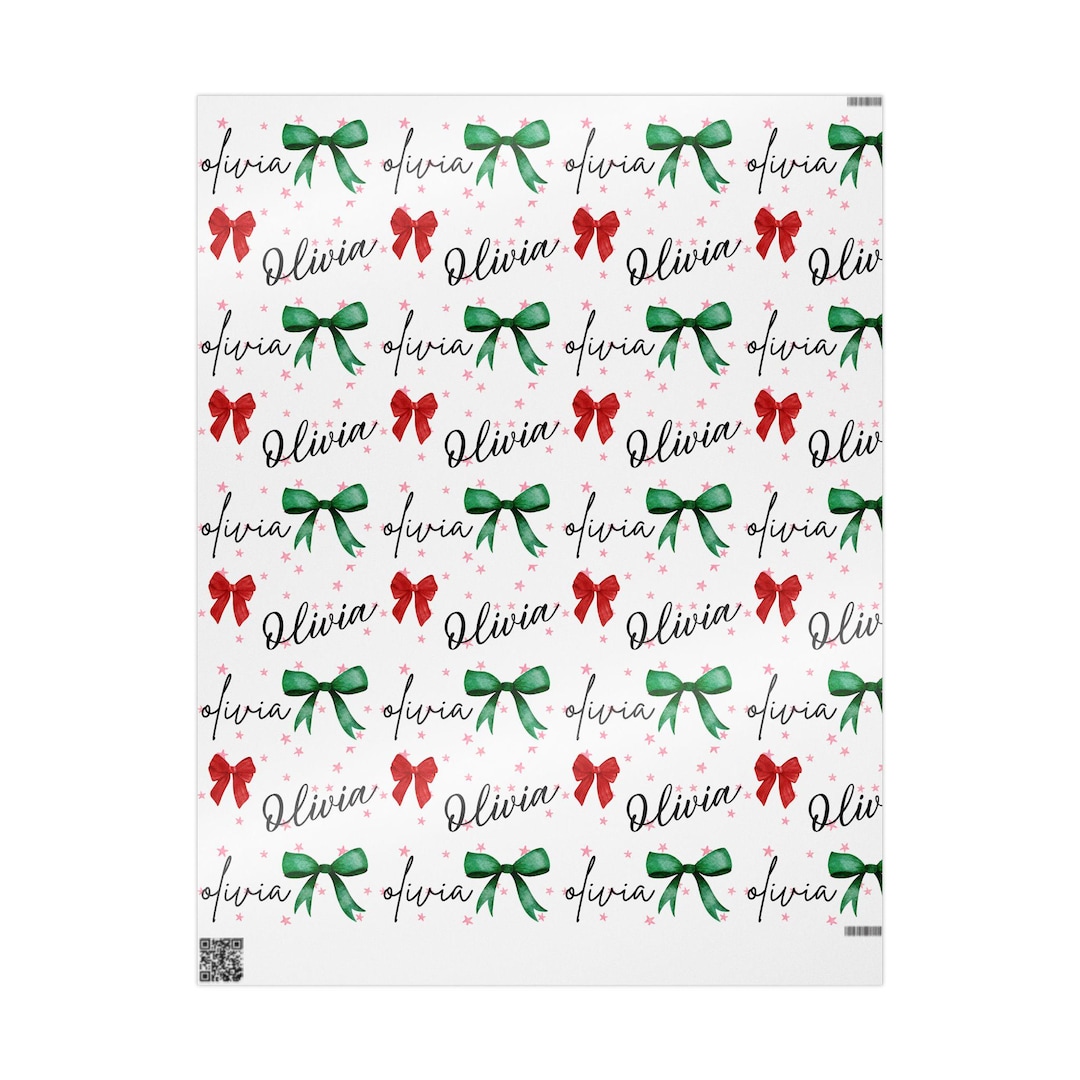 Customizable Name Christmas Wrapping Paper Personalized Holiday Gift ...