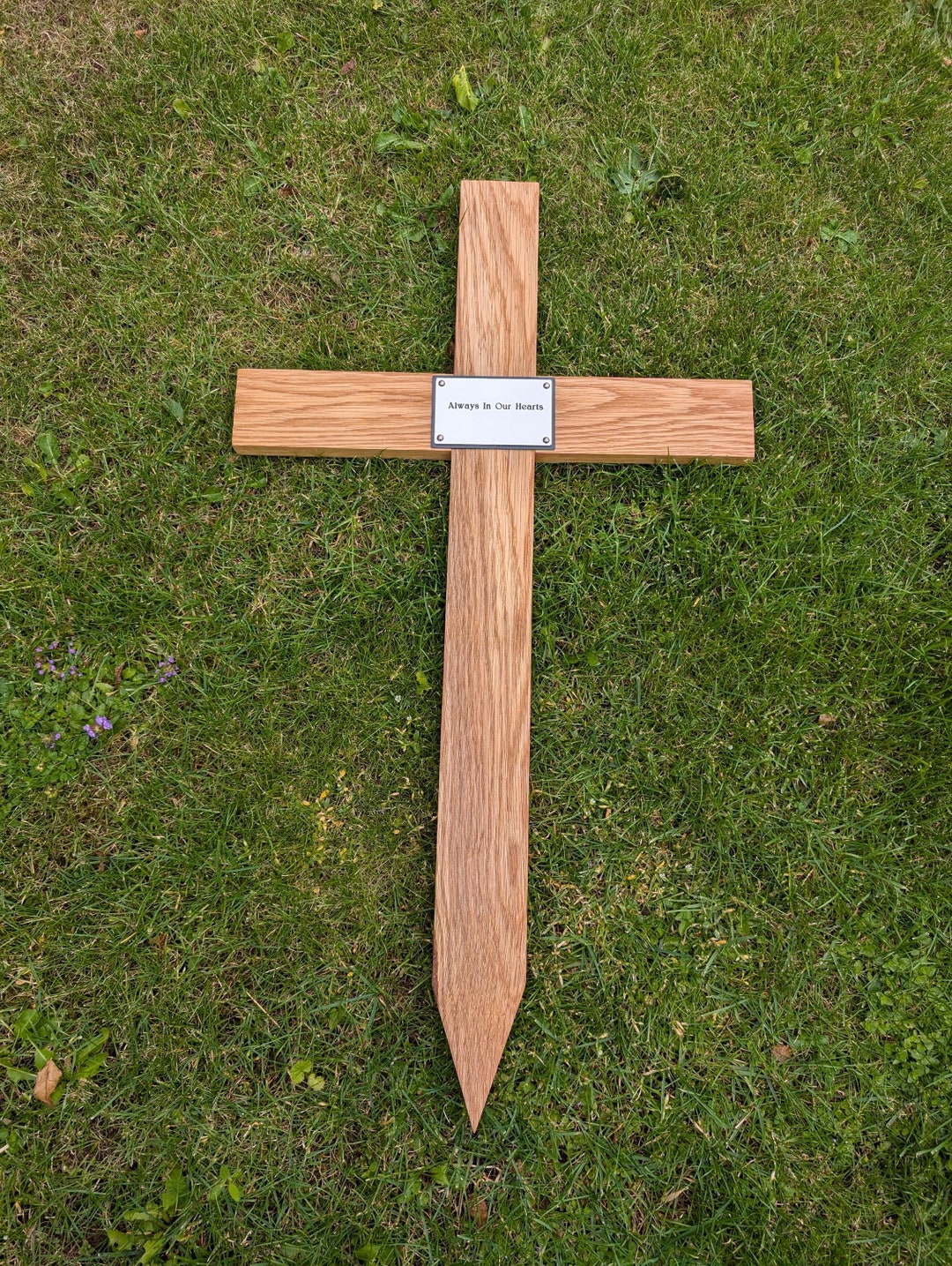 Solid Oak Grave Marker Cross, Memorial Cross, Grave Marker, Grave Cross ...