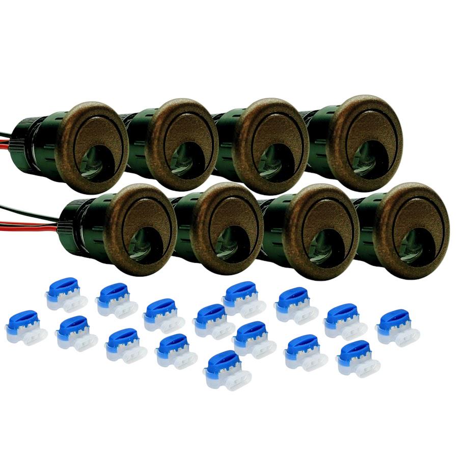 Deklights® Pro Line Deck Step Riser Lights. Bronze Round Mini Outdoor ...