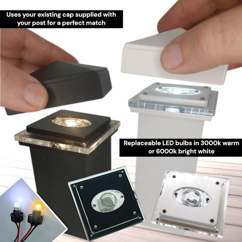 Deklights® Lighted Post Cap LED Module. Use Your Existing Aluminum Caps ...