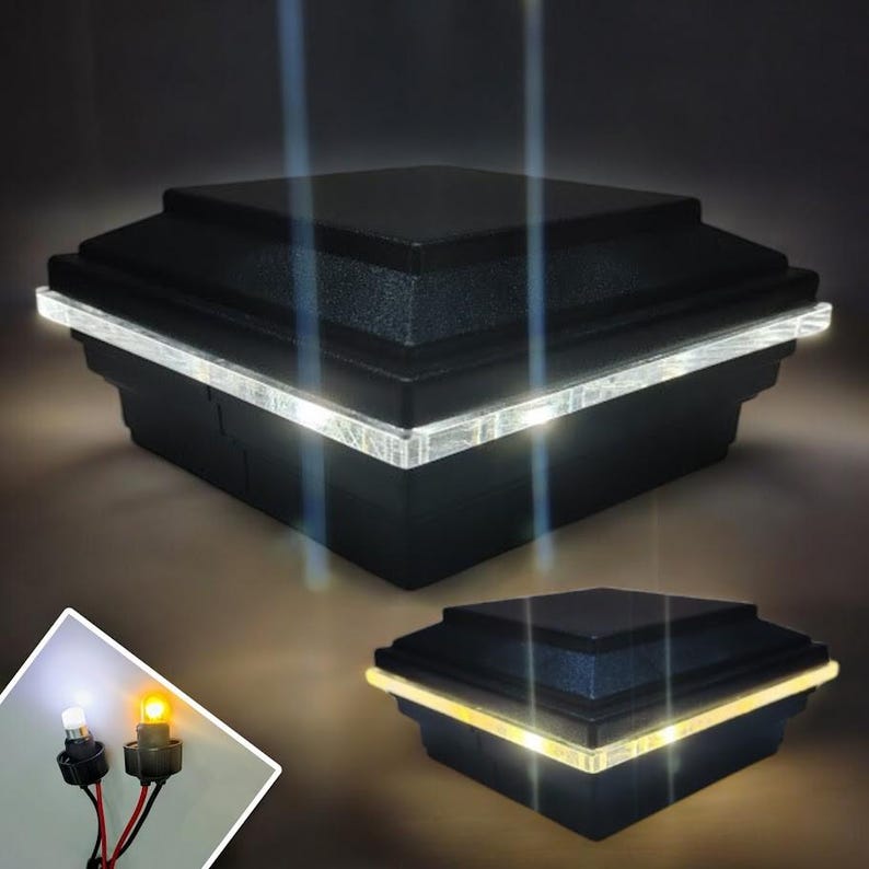 Deklights® Lighted Post Cap for Trex 4.5x4.5 Posts. Replaceable 12-volt ...