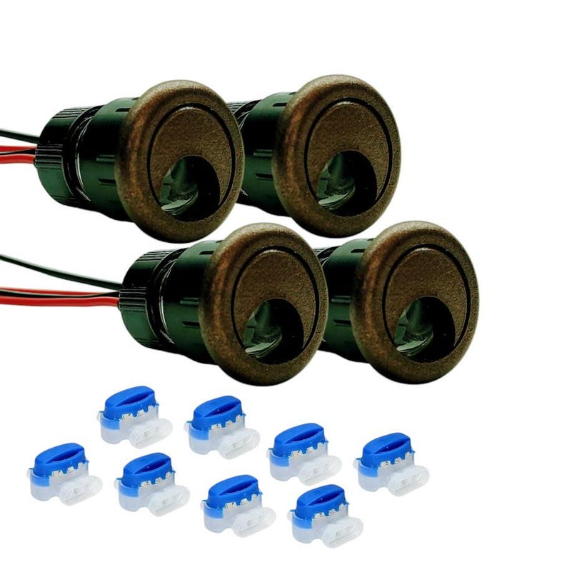 Deklights® Pro Line Deck Step Riser Lights. Bronze Round Mini Outdoor ...