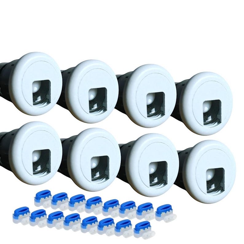 Deklights® DIY Line White Recessed Deck Step Riser Light 8pk ...