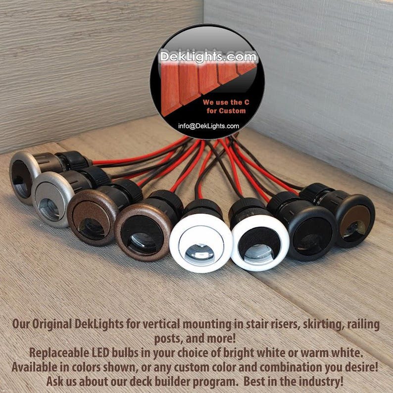 Deklights® Pro Line Deck Step Riser Lights. Bronze Round Mini Outdoor ...