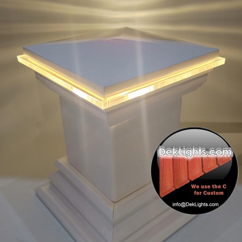Deklights® 4x4 Lighted Post Cap. Replaceable 12-volt LED Bulb. Bright ...