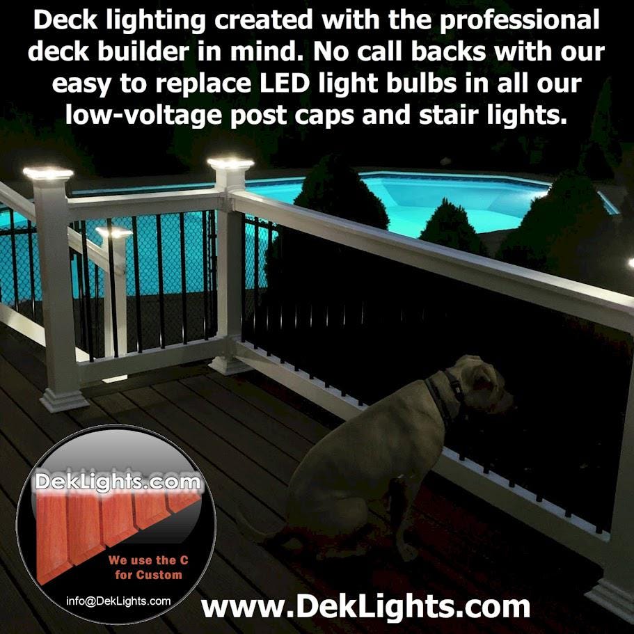 Deklights® 4x4 Lighted Post Cap. Replaceable 12-volt LED Bulb. Bright ...