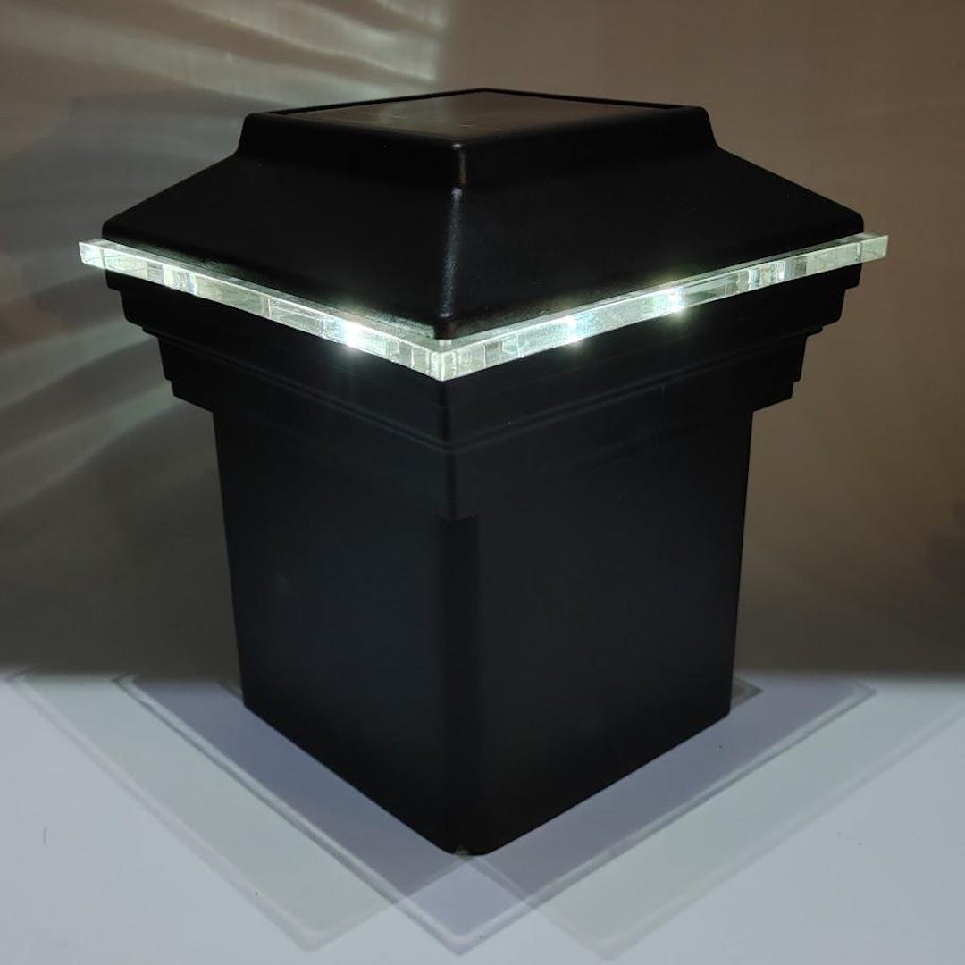 Our Custom Made 1st Generation Solar Power Lighted Post Cap for 4-1/2 X ...