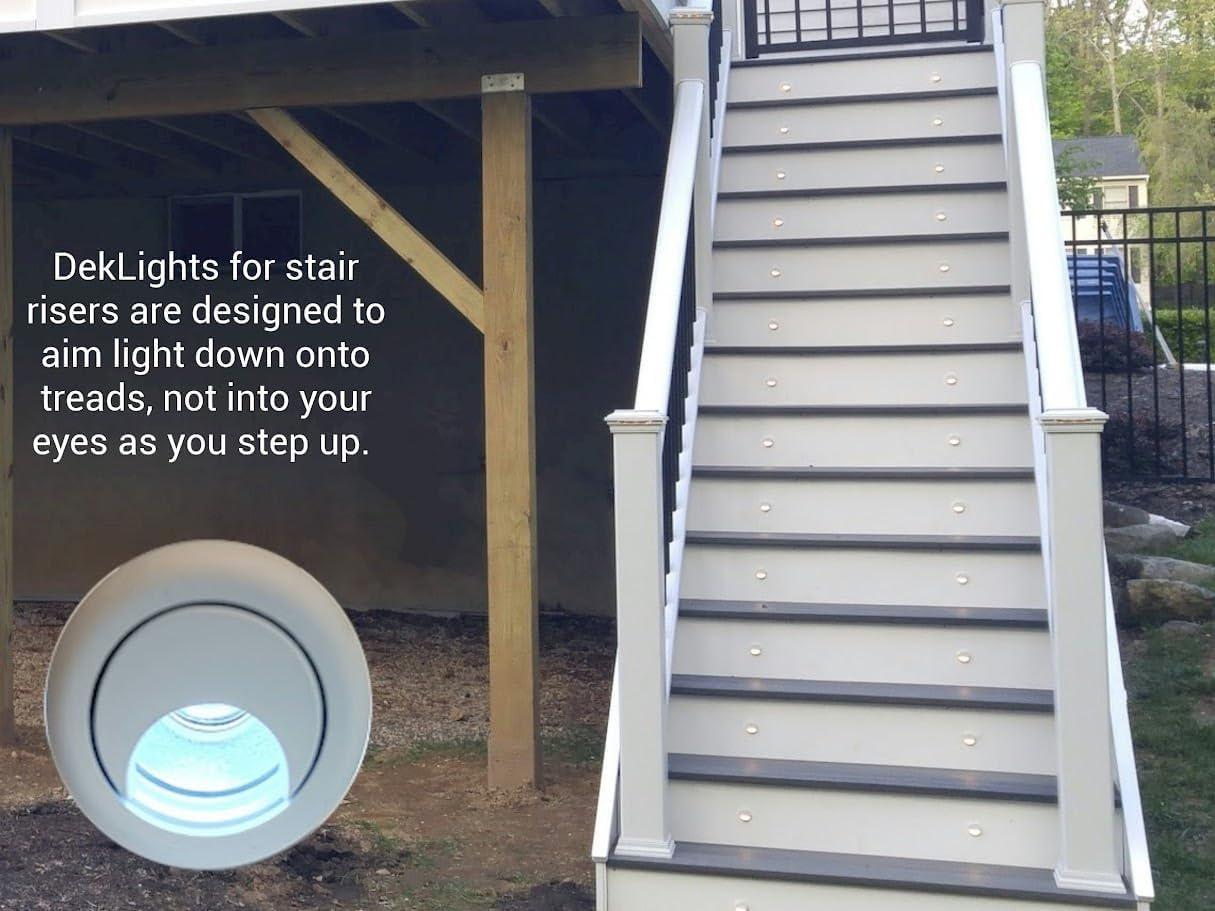 Deklights® Pro Line Deck Step Riser Lights. Bronze Round Mini Outdoor ...