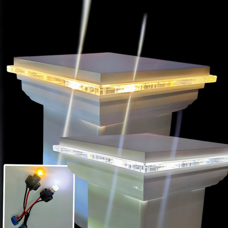 Deklights® 4x4 Lighted Post Cap. Replaceable 12-volt LED Bulb. Bright ...