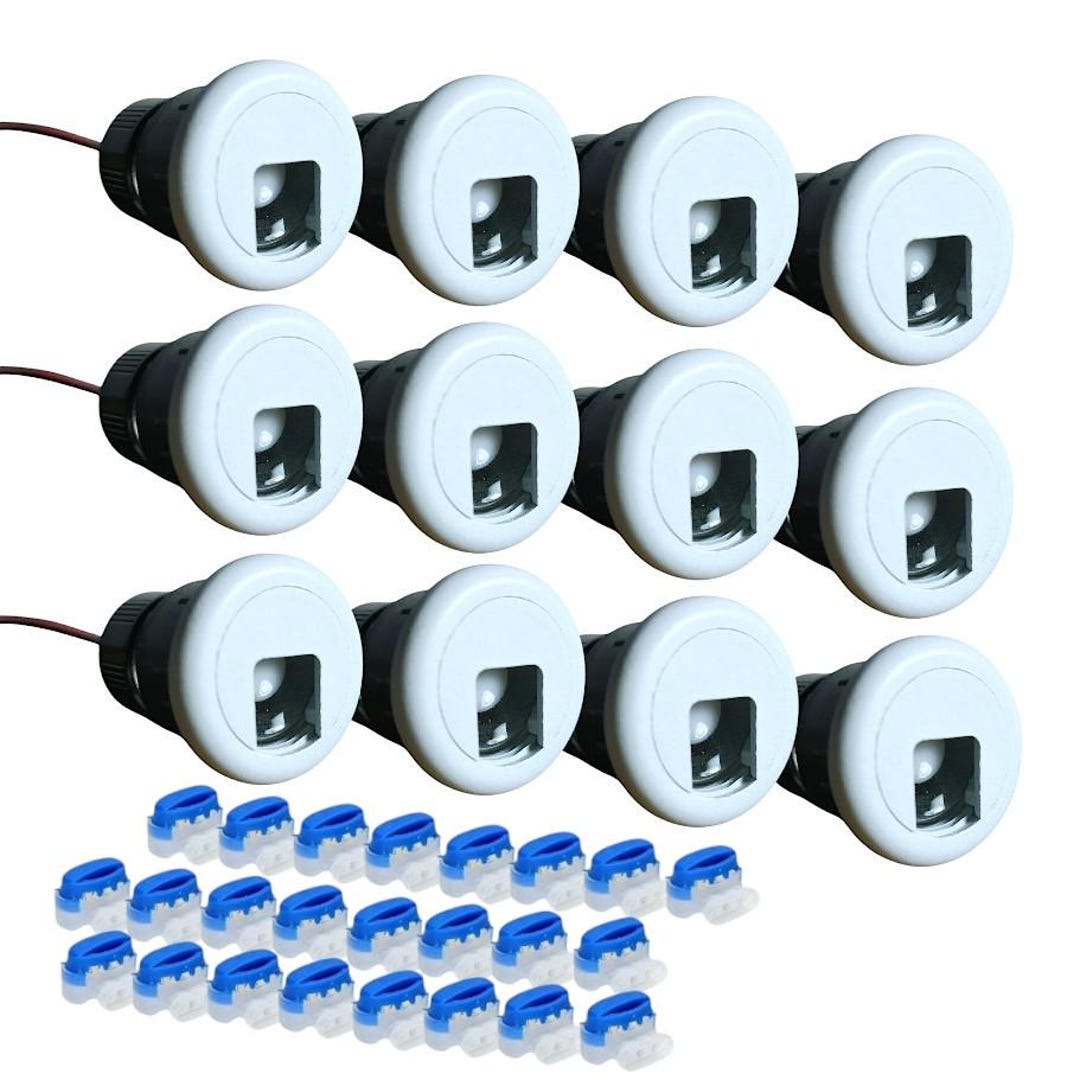 Deklights® DIY Line White Recessed Deck Step Riser Light 12pk ...