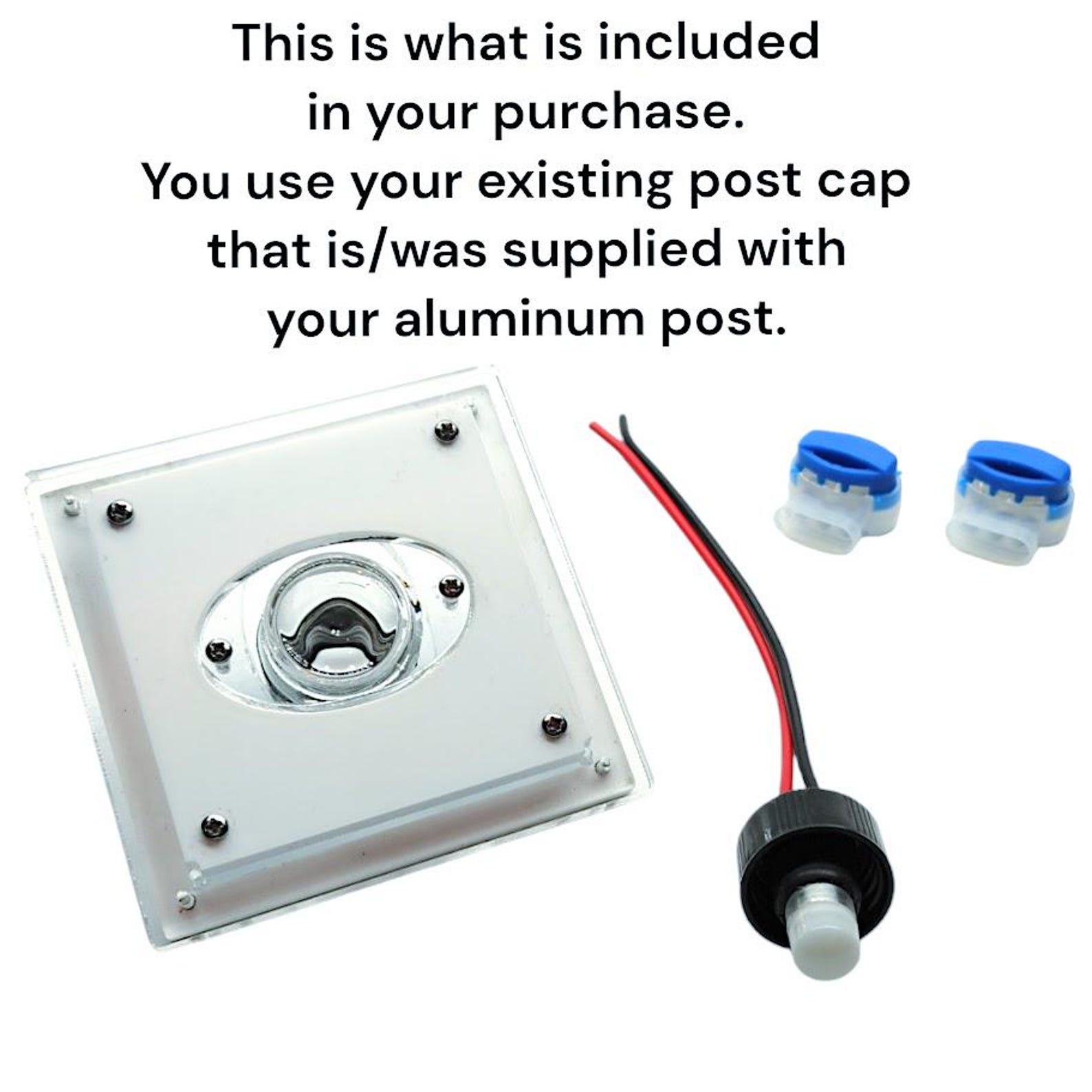 3x3 Lighted Aluminum Post Cap LED Module. Outdoor. Uses Your Existing ...