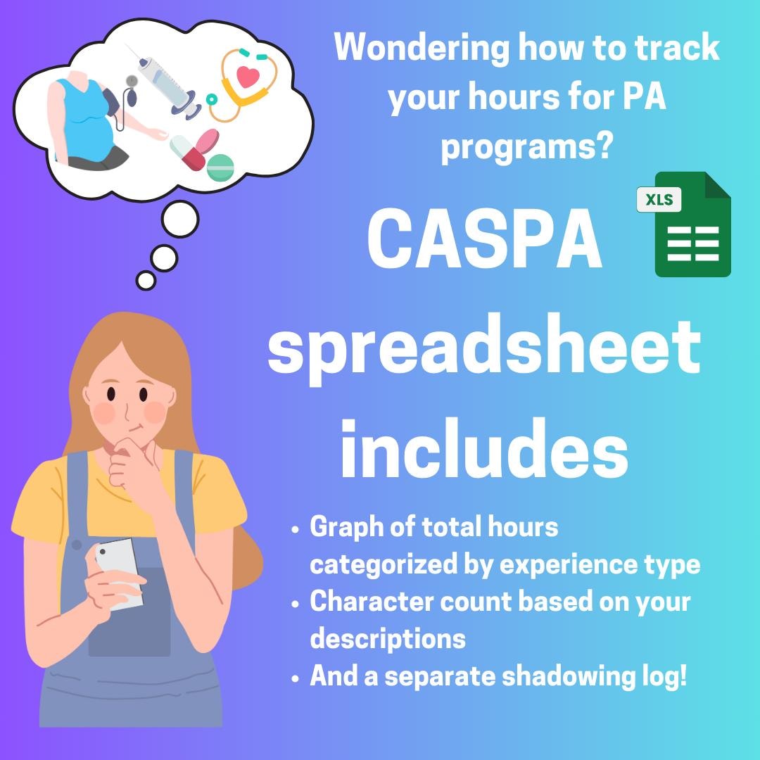 Ultimate Tracking Hours Spreadsheet for PA School Applications! - Etsy
